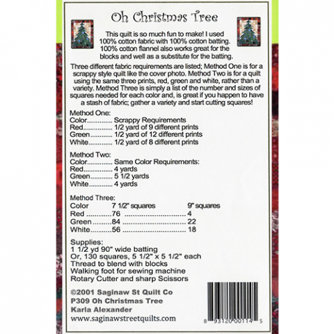 Oh Christmas Tree Quilt Pattern - Northwest Sewing Center
